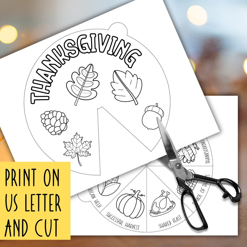 Thanksgiving Activity Spinner Wheel - Printable Activity for Kids - Etsy