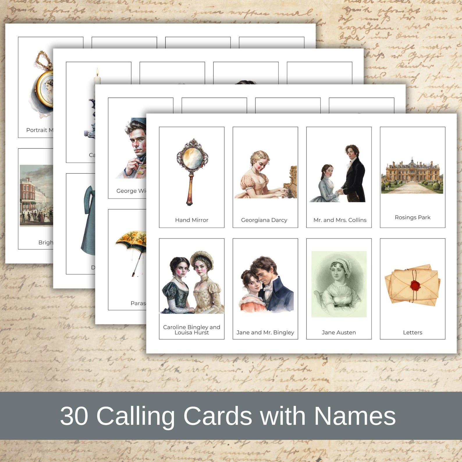 Jane Austen - Pride and Prejudice Themed Bingo Game - Book Club ...