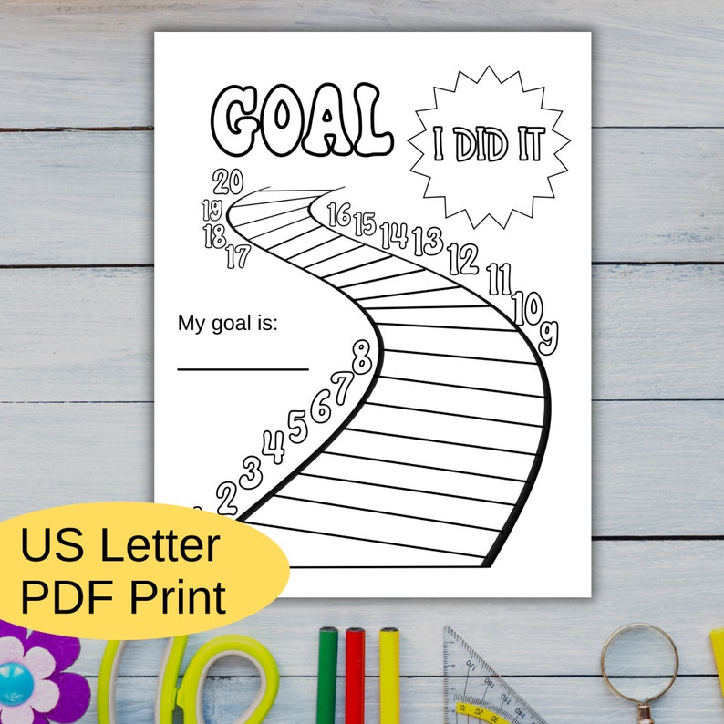 Goal Tracker Printable - Road to Success - Etsy