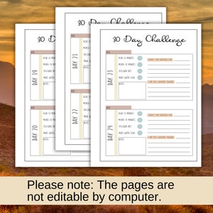 30 Day Challenge - Personal Development Tracker - Etsy