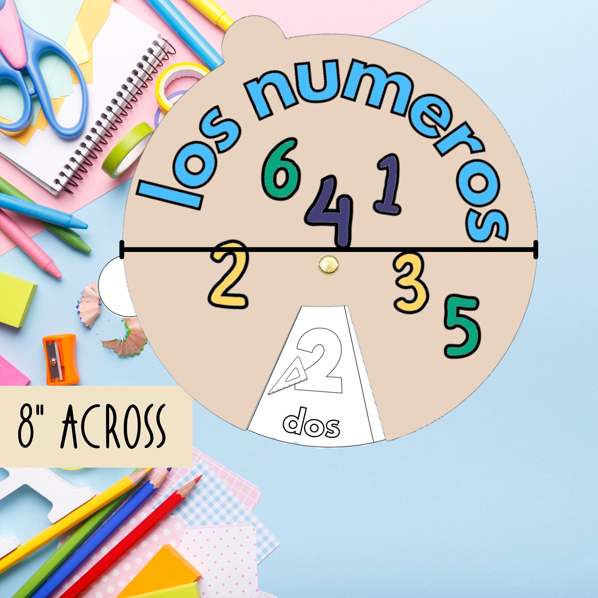 Spinner Wheel Learn Spanish Numbers - Printable Activity for Kids - Etsy