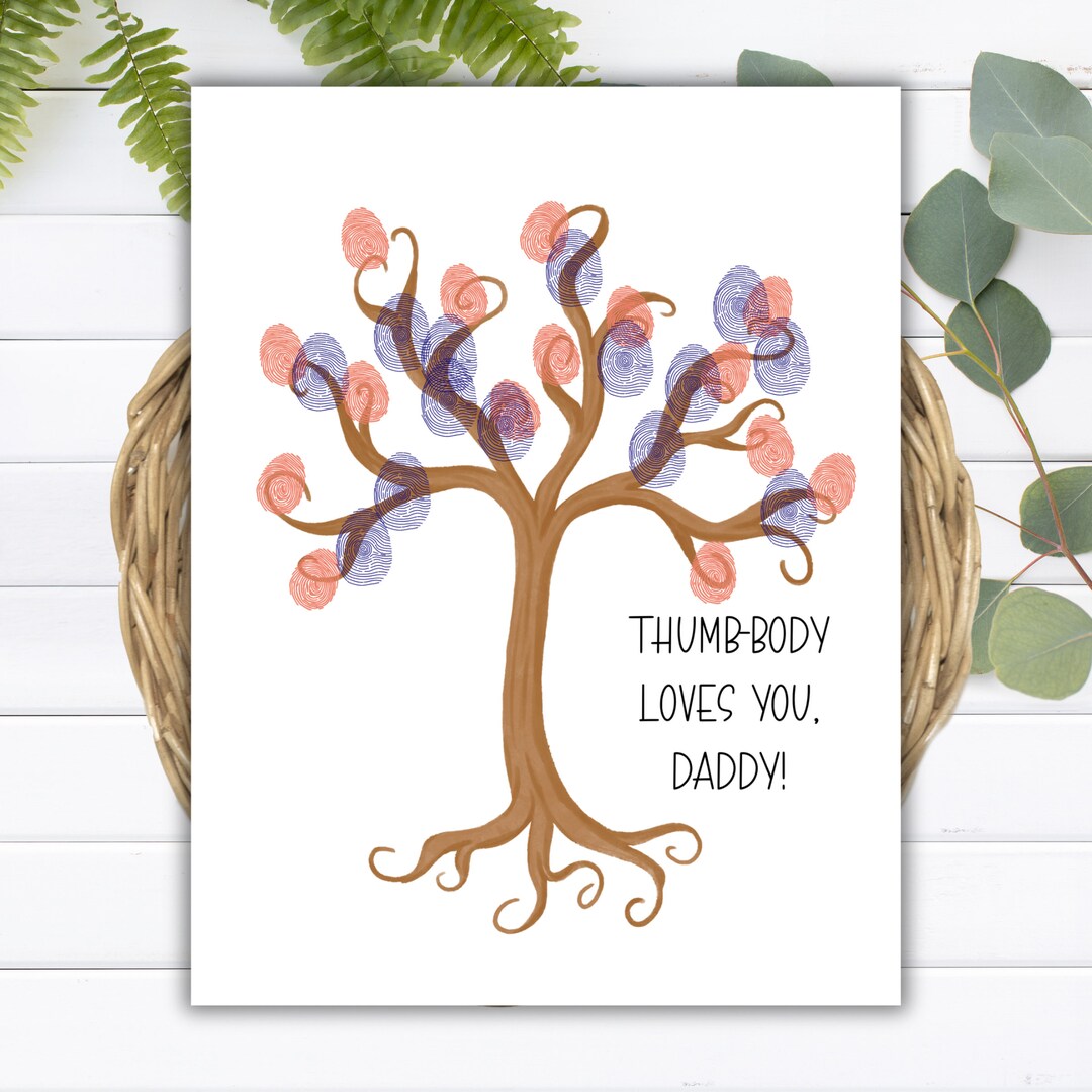 Thumb-body Loves You, Daddy Printable Dad Activity - Etsy