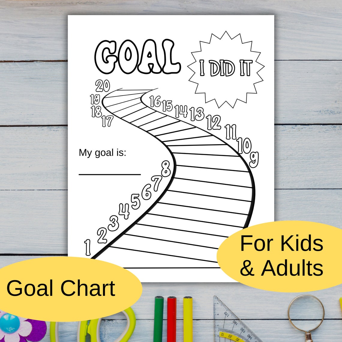 Goal Tracker Printable - Road to Success - Etsy