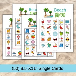 Bingo Game Beach-themed - Summer Party - Etsy