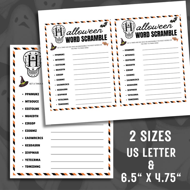 Halloween Word Scramble Game – Printable Halloween Party Activity With ...