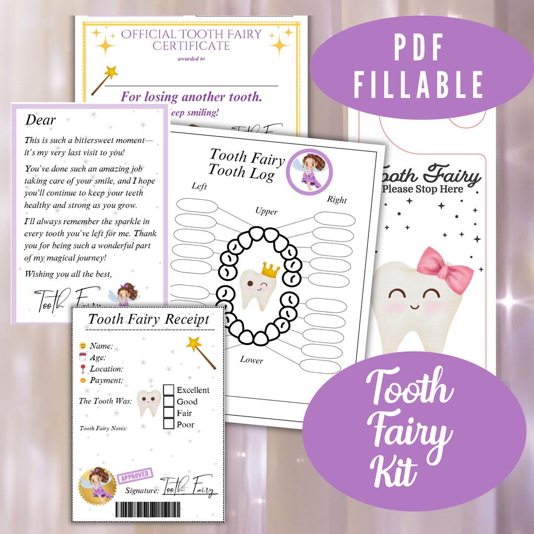 Tooth Fairy Kit – Printable & PDF Fillable Bundle - Etsy