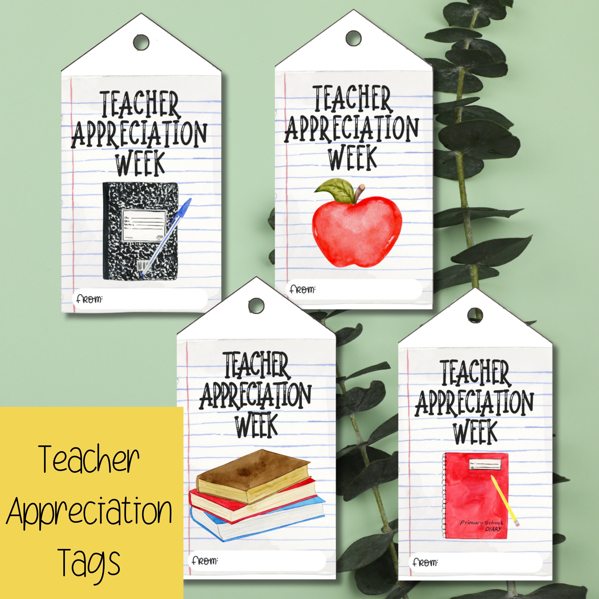Teacher Appreciation Week Tags Printable - Etsy
