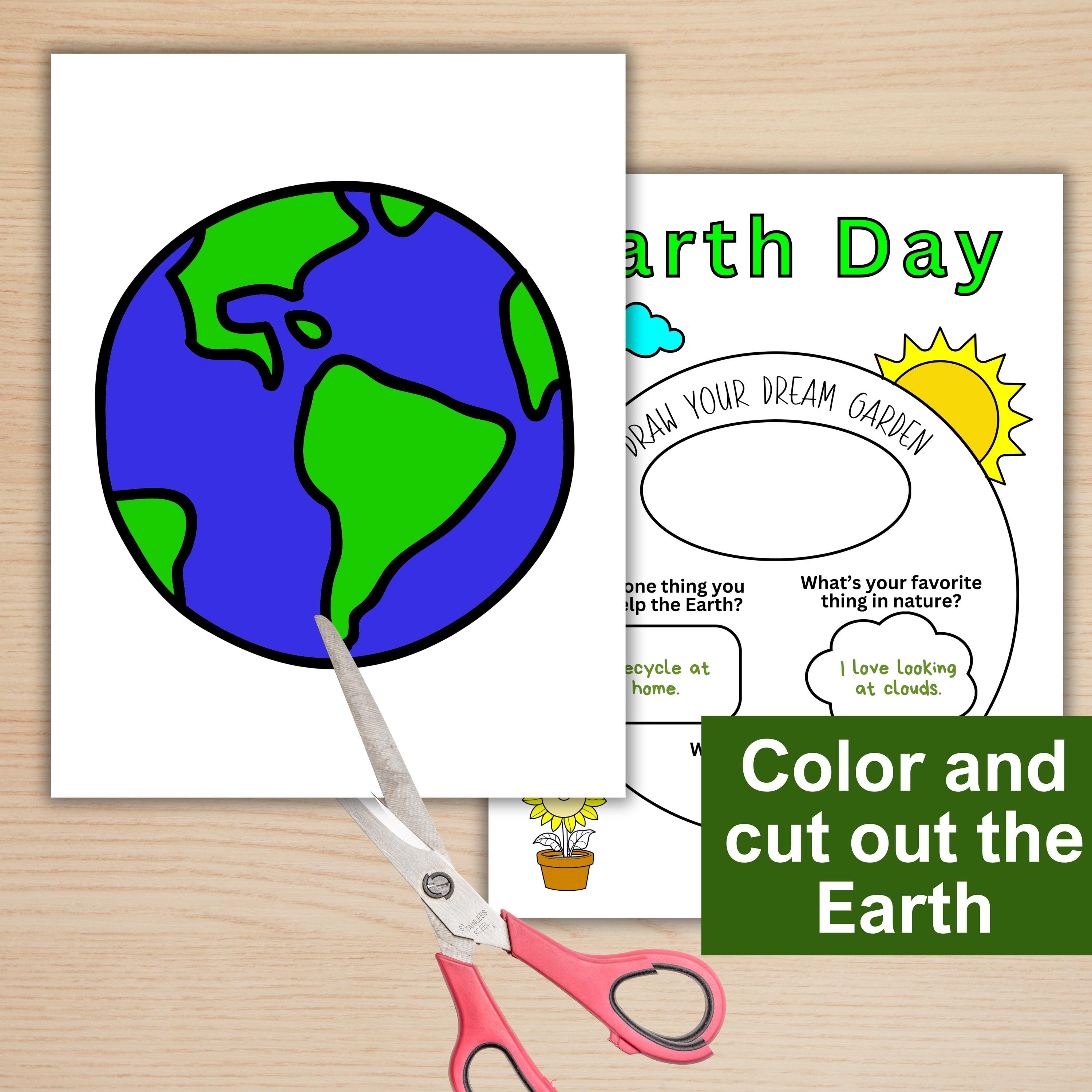Earth Day Craft Printable – Fun Coloring & Writing Activity for Kids ...