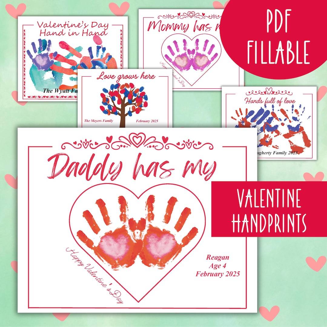 Handprint, Thumbprint Crafts for Valentine’s Day | Preschool ...