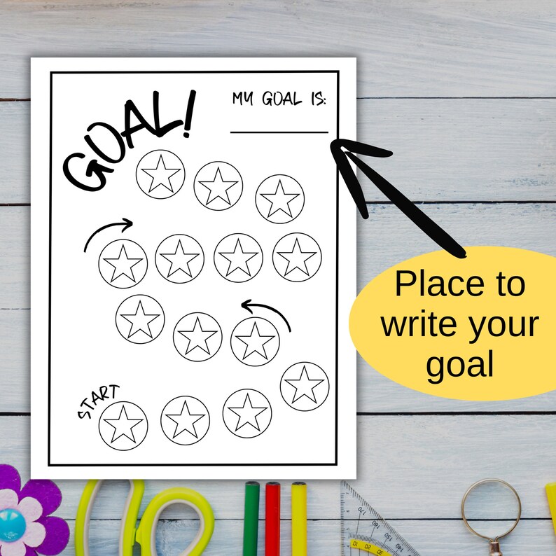 Kids Goal Tracker Printable, Star Reward Chart, Progress Tracker ...