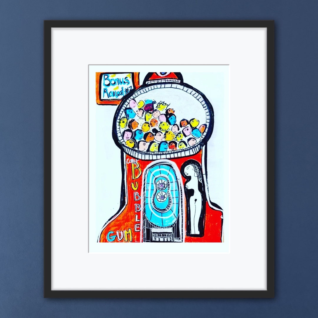 Gumball Machine Fine Art Print Whimsical Art Print Funky Art - Etsy