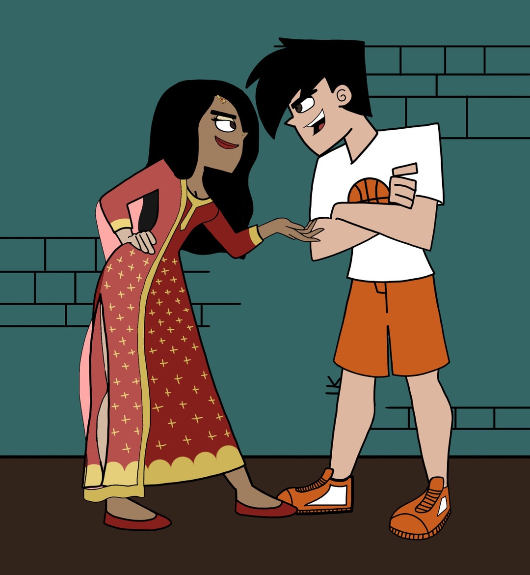 SALE! Danny Phantom Animated Show Custom Cartoon Portrait, Couple ...