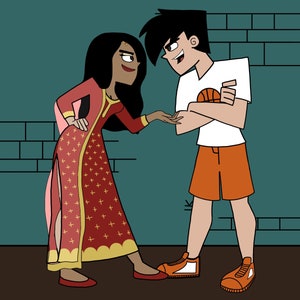 SALE! Danny Phantom Animated Show Custom Cartoon Portrait, Couple ...