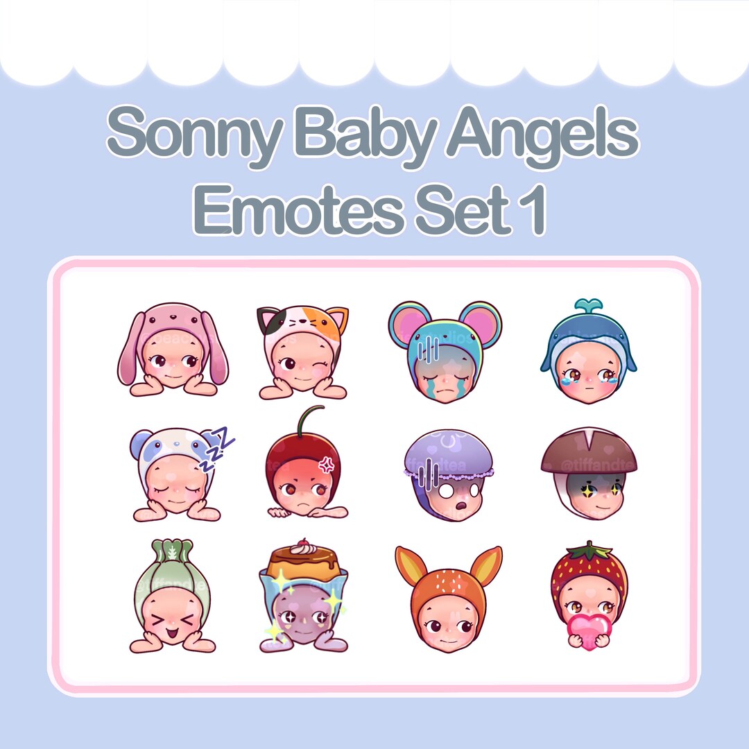 SET 1: Cute Sonny Baby Angels Twitch/discord Emote Pack - Etsy