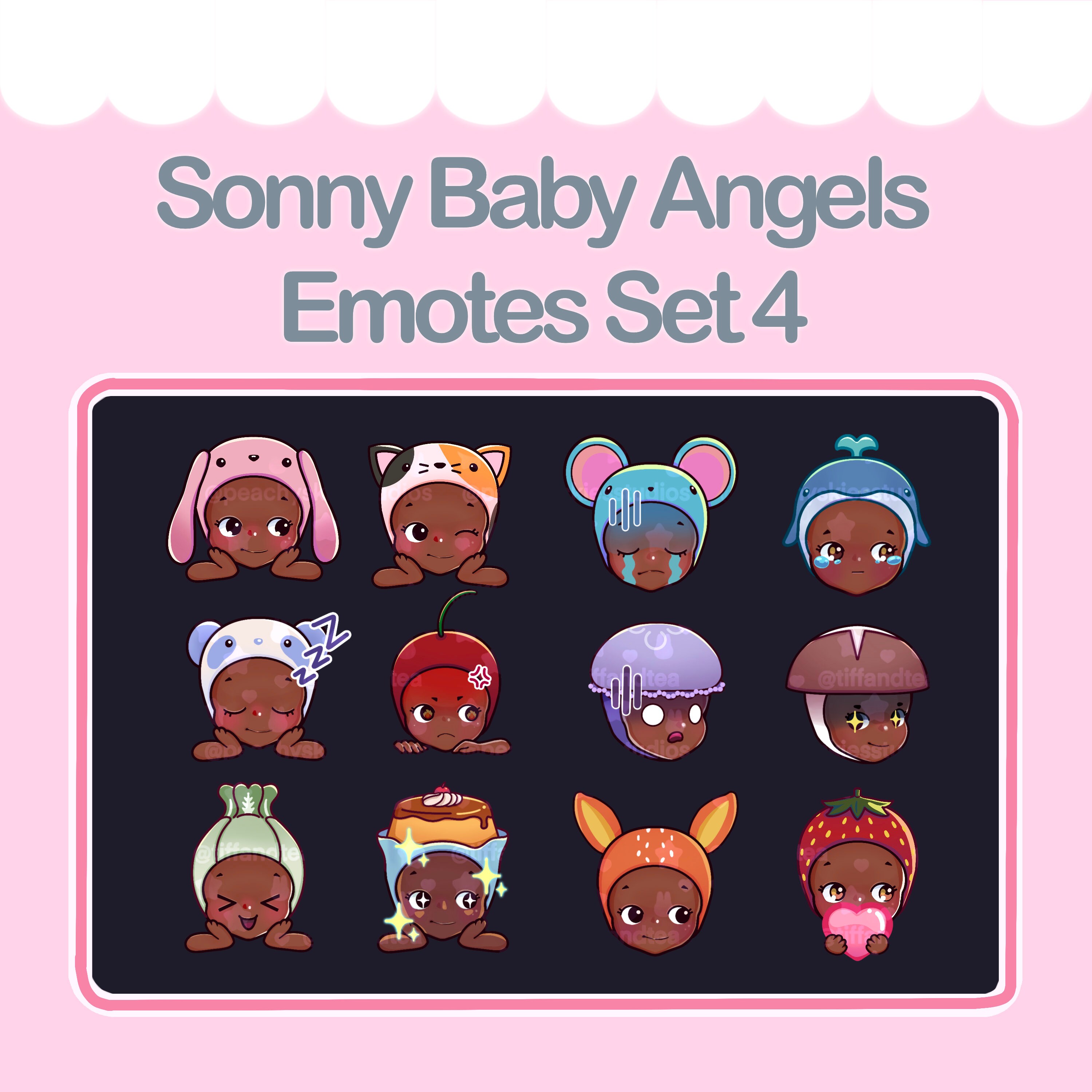SET 4: Cute Sonny Baby Angels Twitch/discord Emote Pack - Etsy