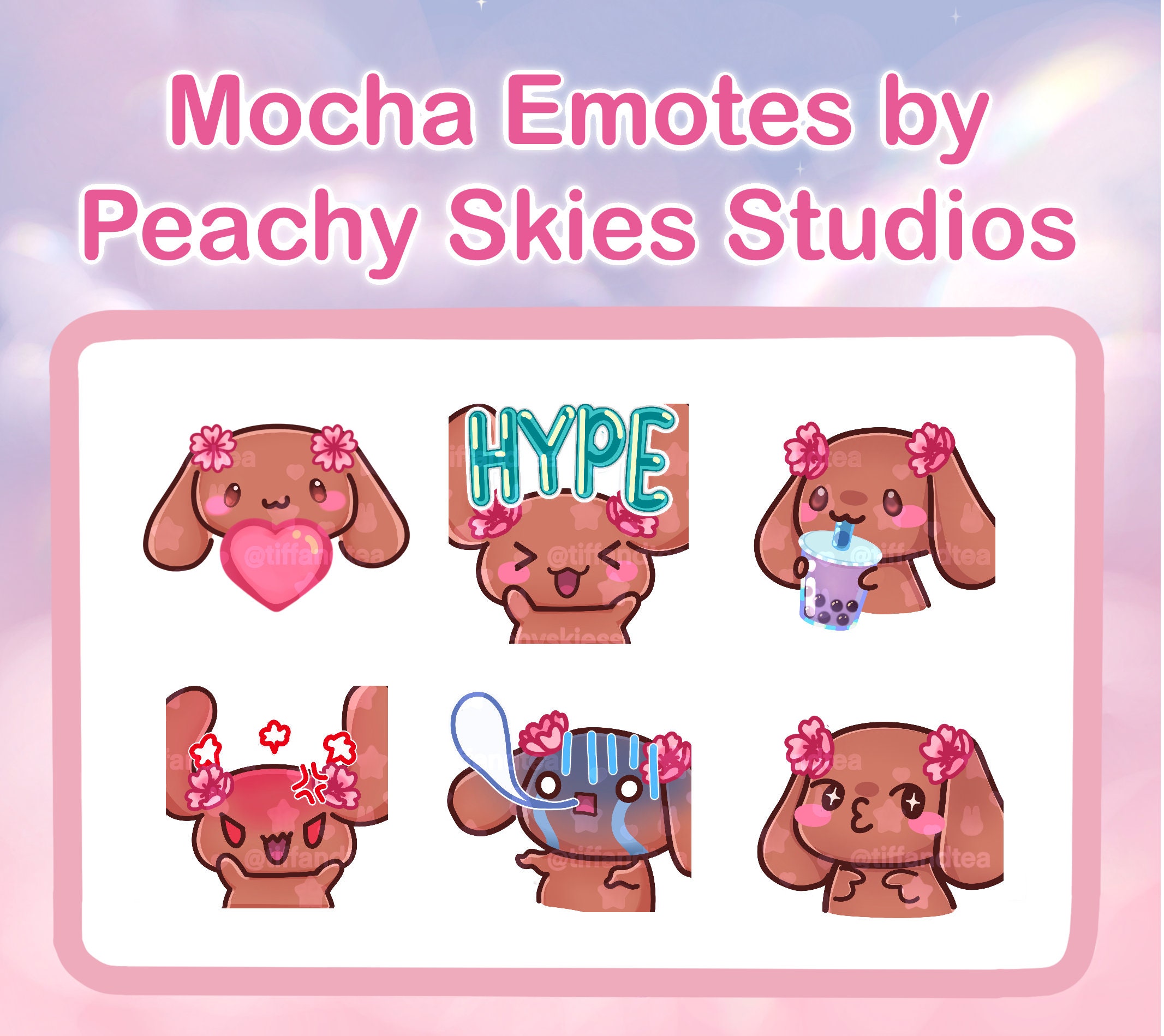 Cute Mocha Bunny Twitch/discord Emote Pack Part 1 - Etsy