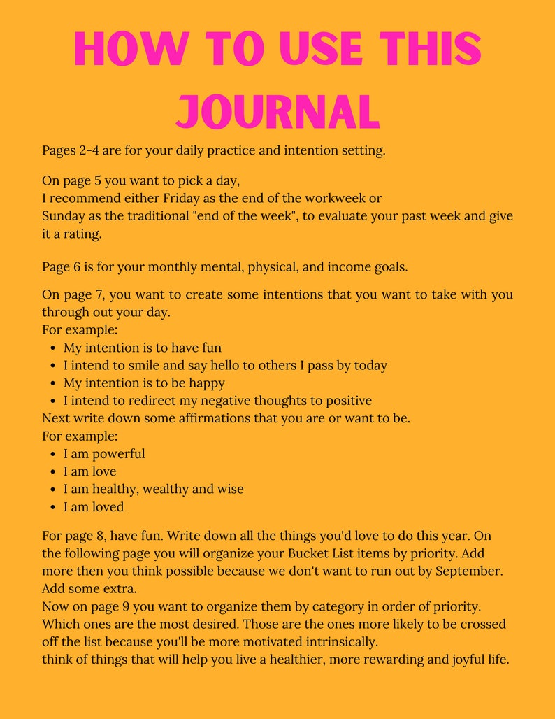 Living With Intention Basic Daily Journal - Etsy