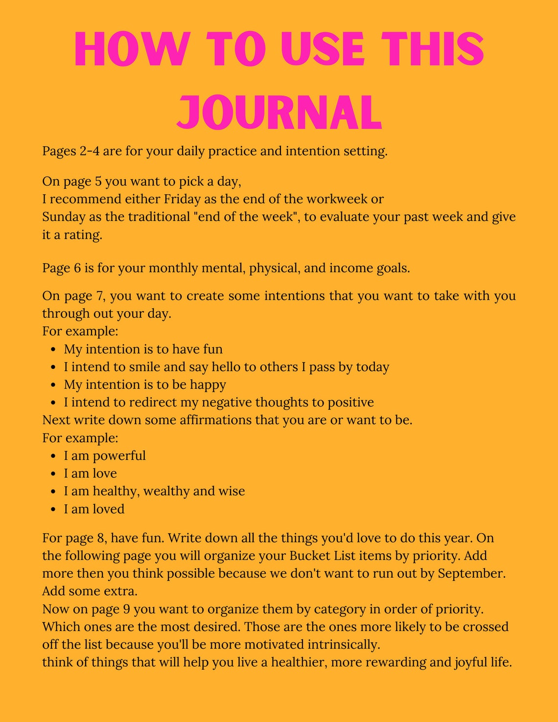 Living With Intention Journal - Etsy