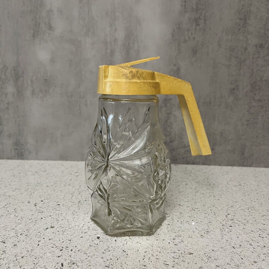 Anchor Hocking Glass Syrup Pitcher With Plastic Top - Etsy