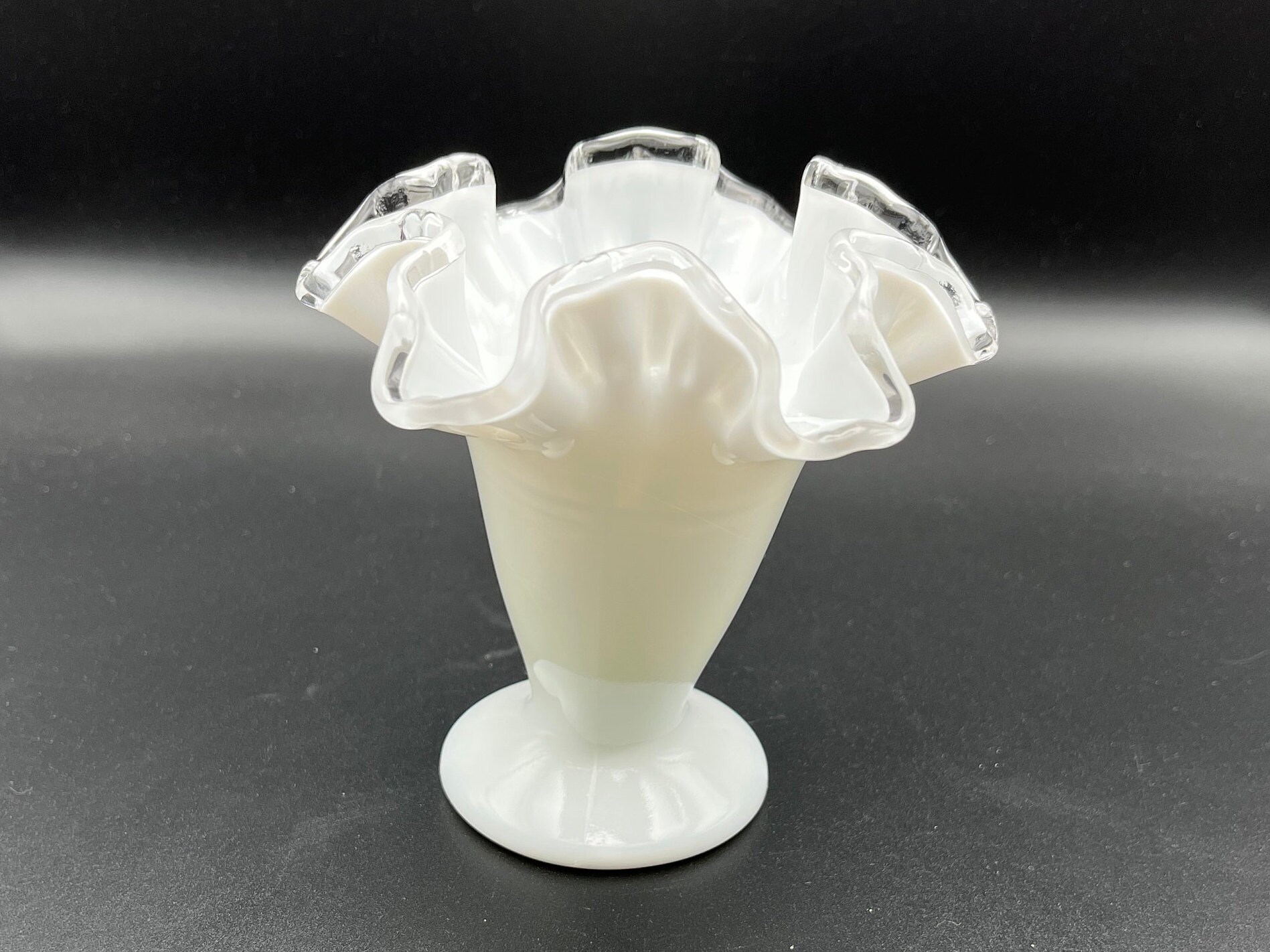 Vintage Fenton Silver Crest Bud Vase, Vintage Decor, Home Decor, White ...
