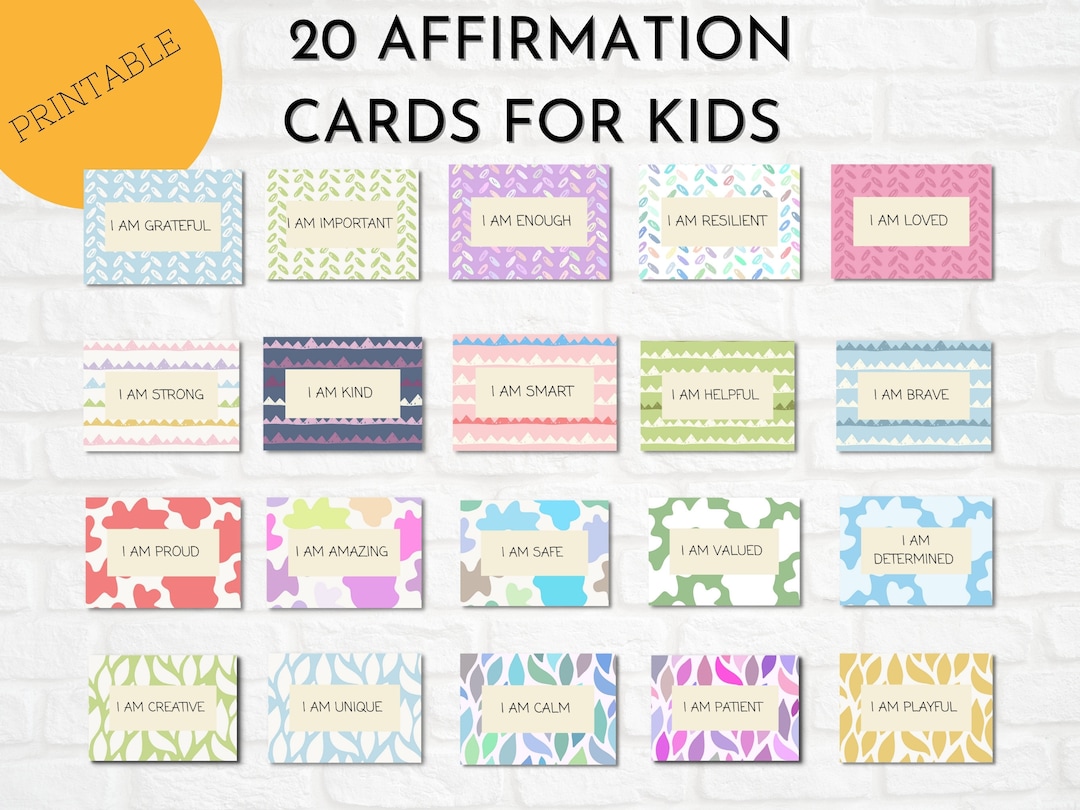 Affirmation Cards for Kids, Printable - Etsy