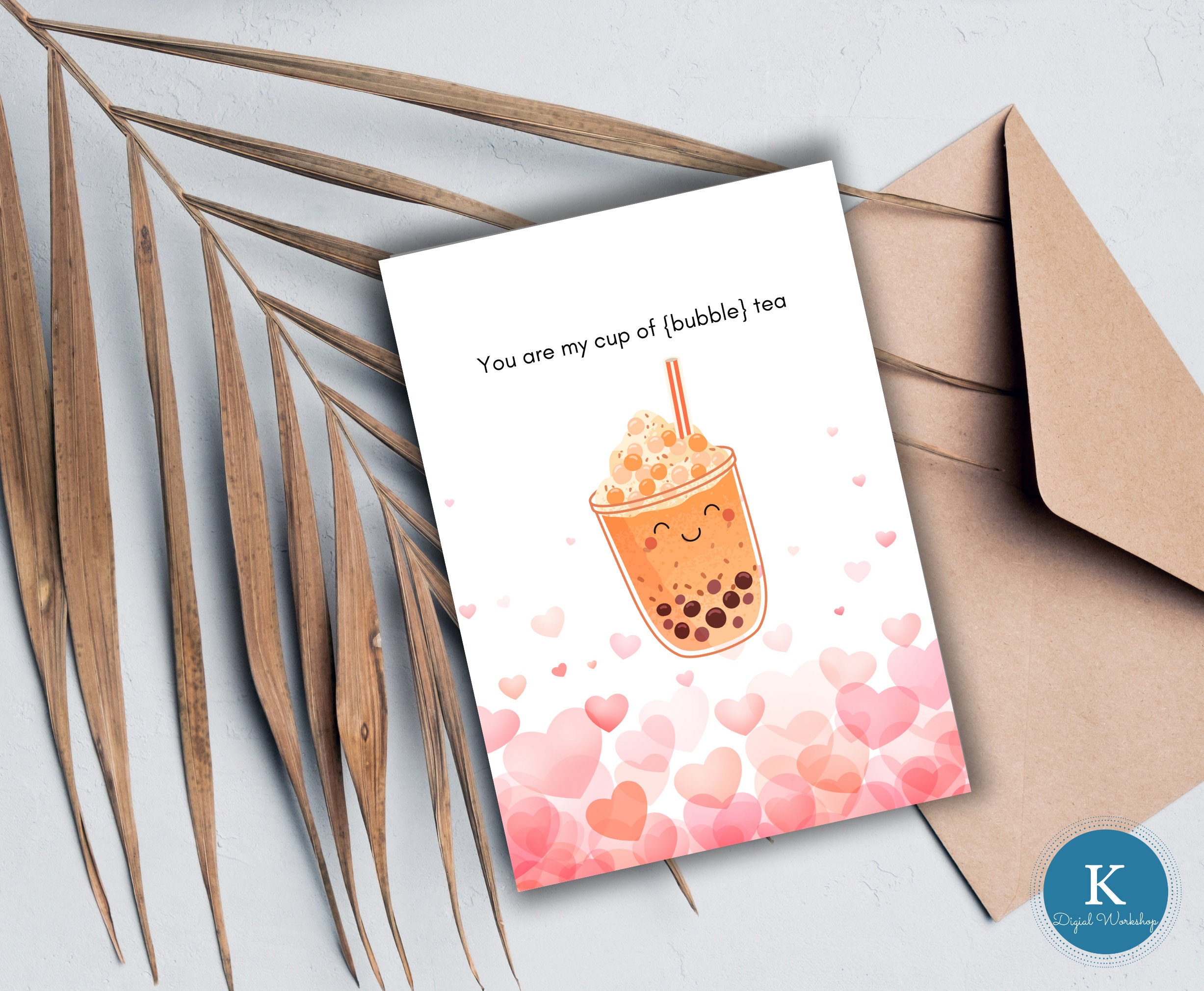 Bubble Tea Boba Tea Anniversary Cardi Love You Cardprintable Boba ...