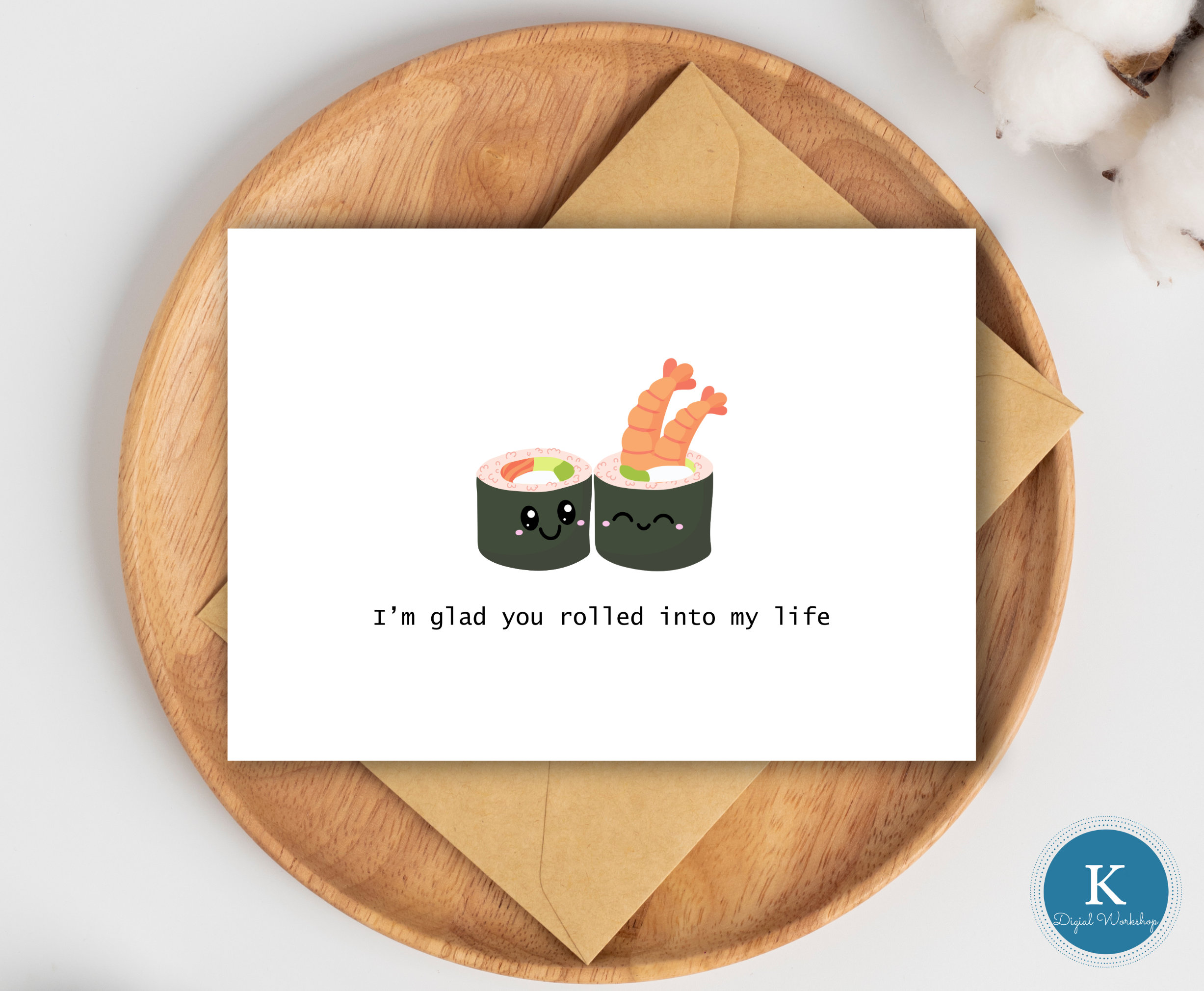 Sushi Anniversary Card|i Love You Card|sushi Valentines Day Card ...