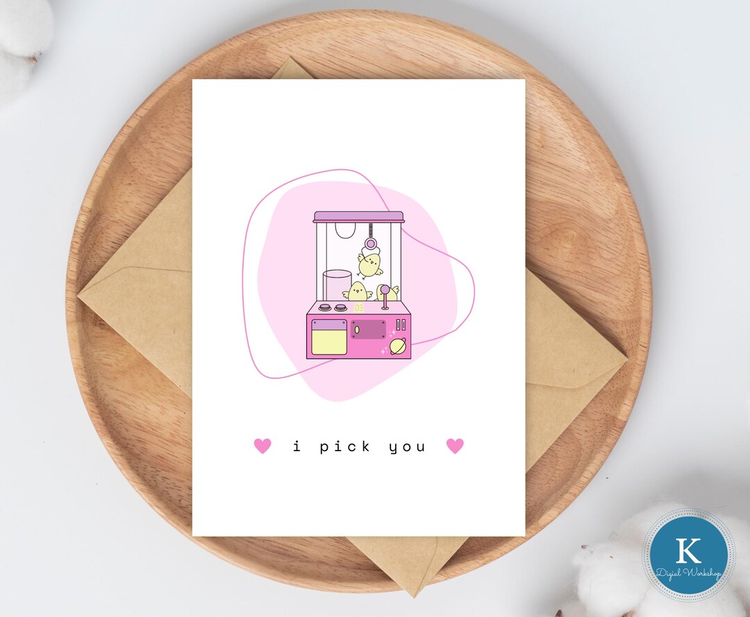 I Pick You Printable Card|digital Download I Love You Card|valentines ...