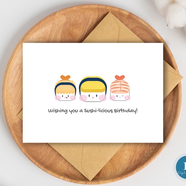 Sushi Birthday Card - Etsy
