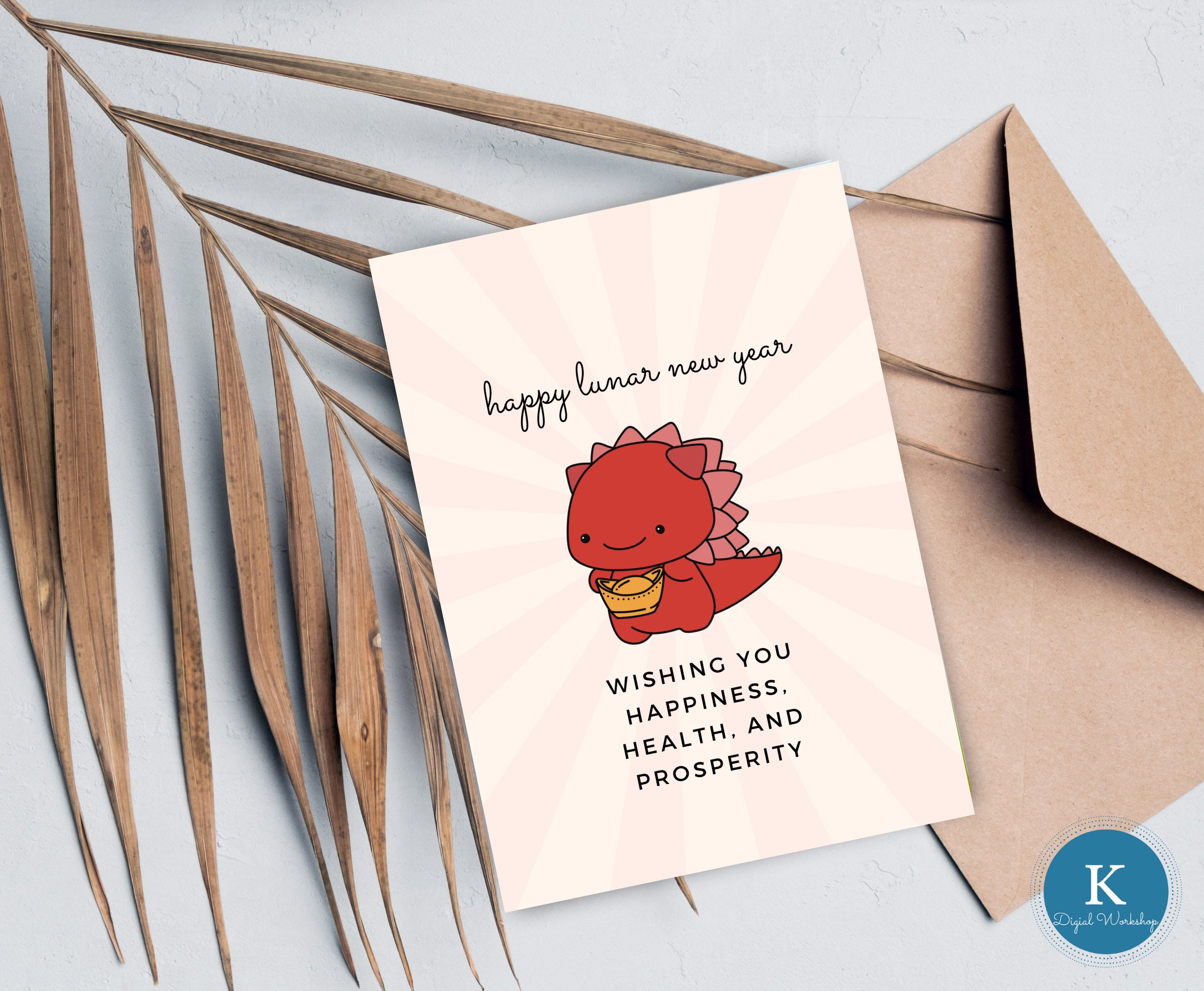 Year of the Dragon Chinese New Year 2024 Cardlunar New Year Cardinstant ...