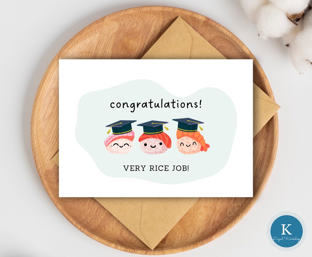 Sushi Graduation Card|printable Instant Download Grad Card ...