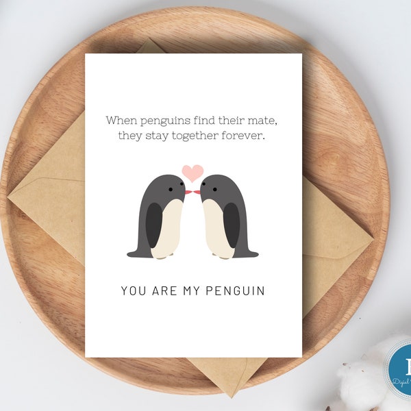 Wife Wedding Penguin Anniversary Card - Etsy