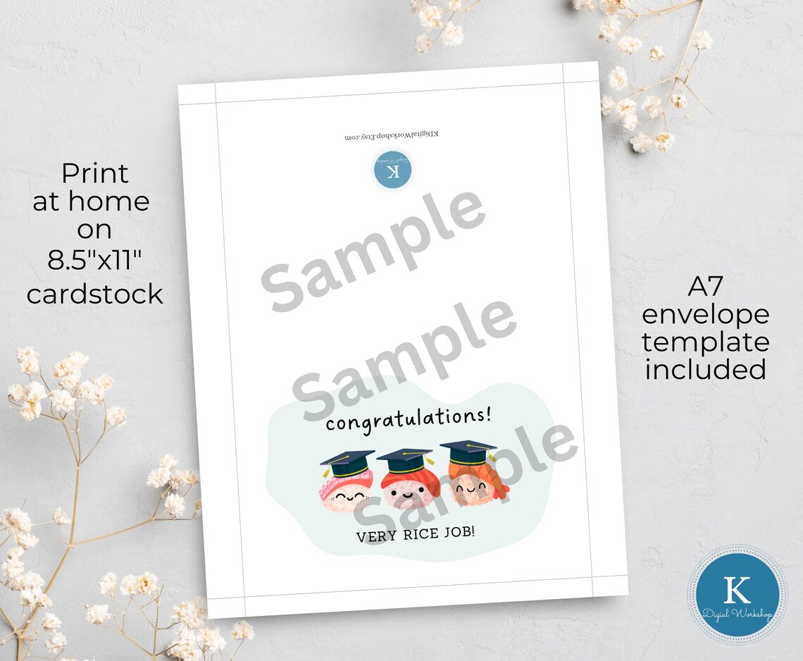 Sushi Graduation Card|printable Instant Download Grad Card ...