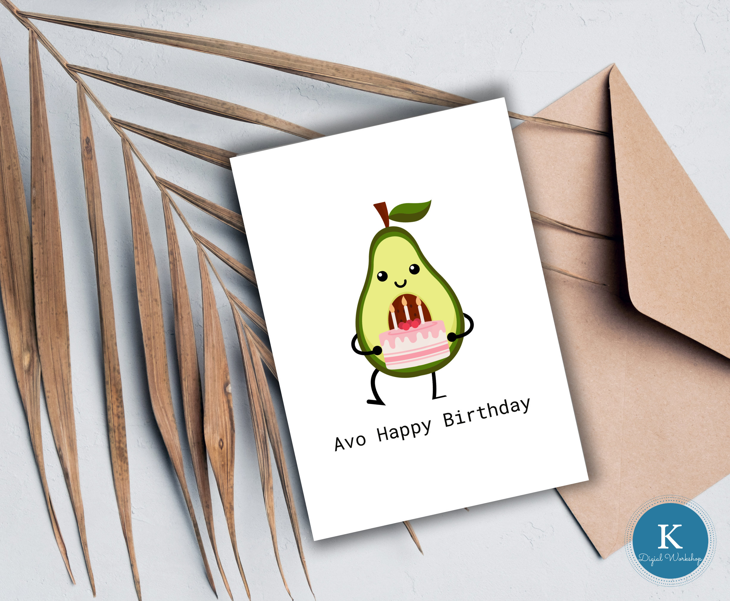 Avo Happy Birthday Card|instant Download Printable Avocado Birthday ...
