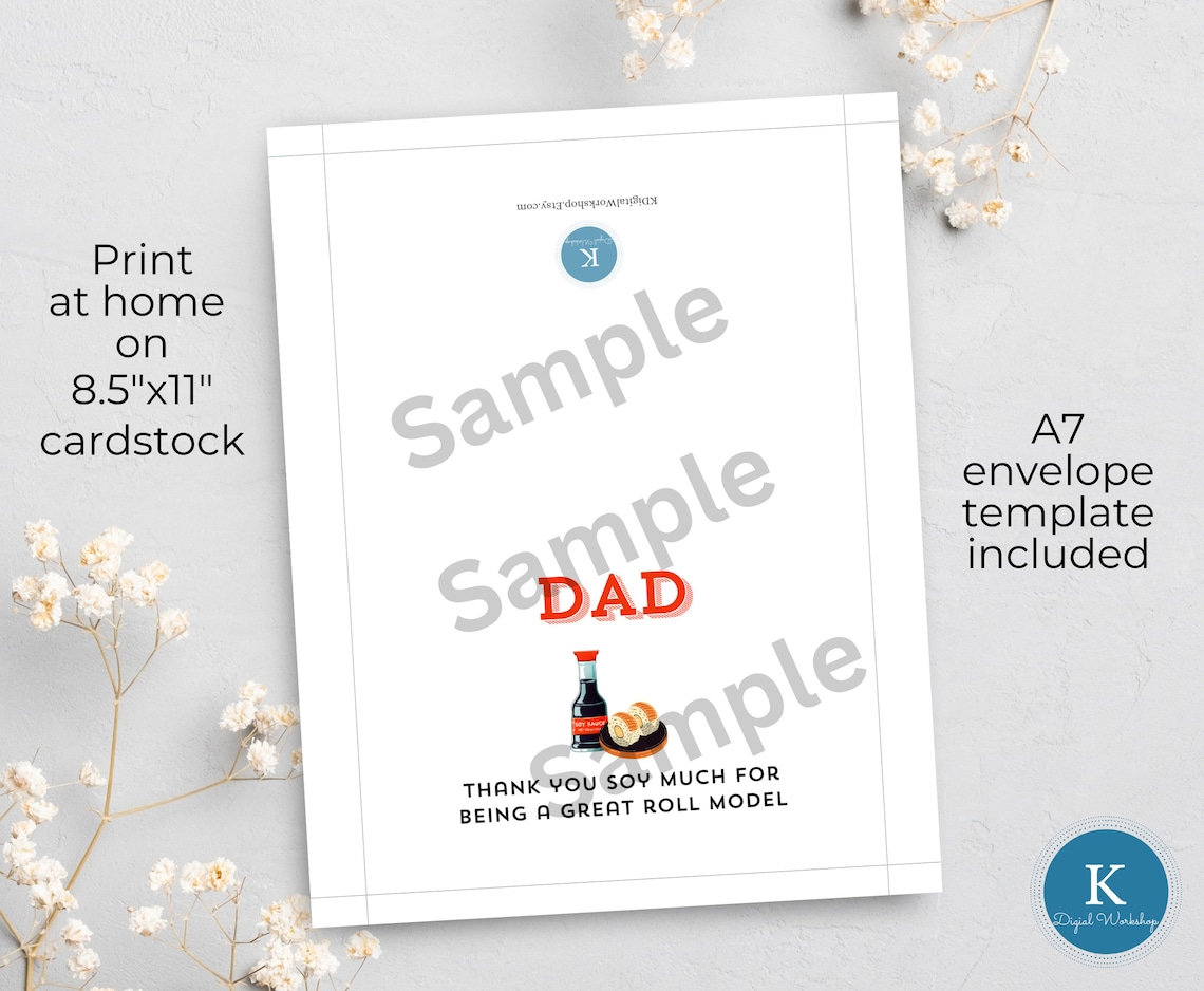 Happy Father's Day Sushi Card|instant Download Printable Sushi Father’s ...