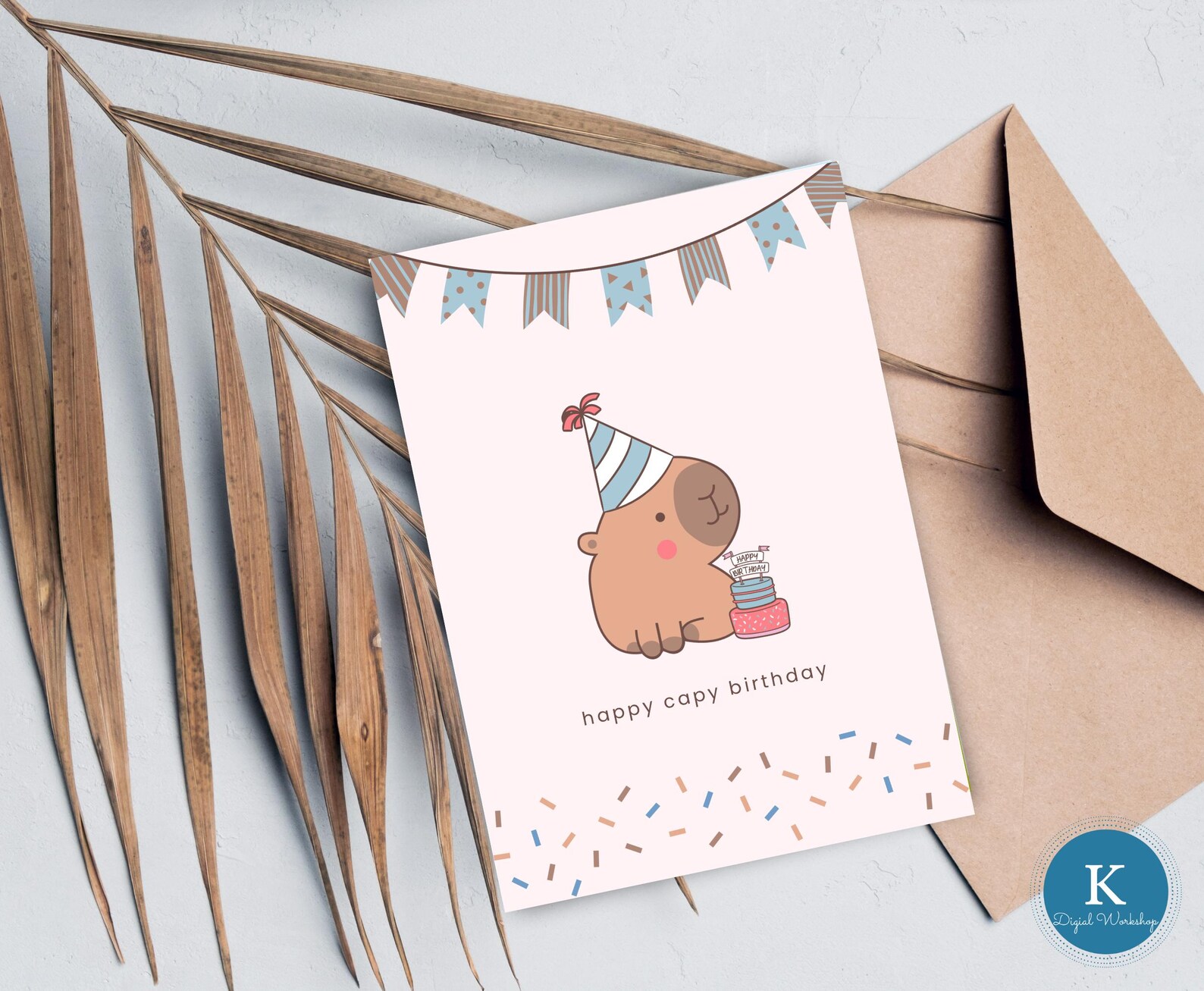 Happy Capy Birthday Card|instant Download Printable Capybara Card|cute ...