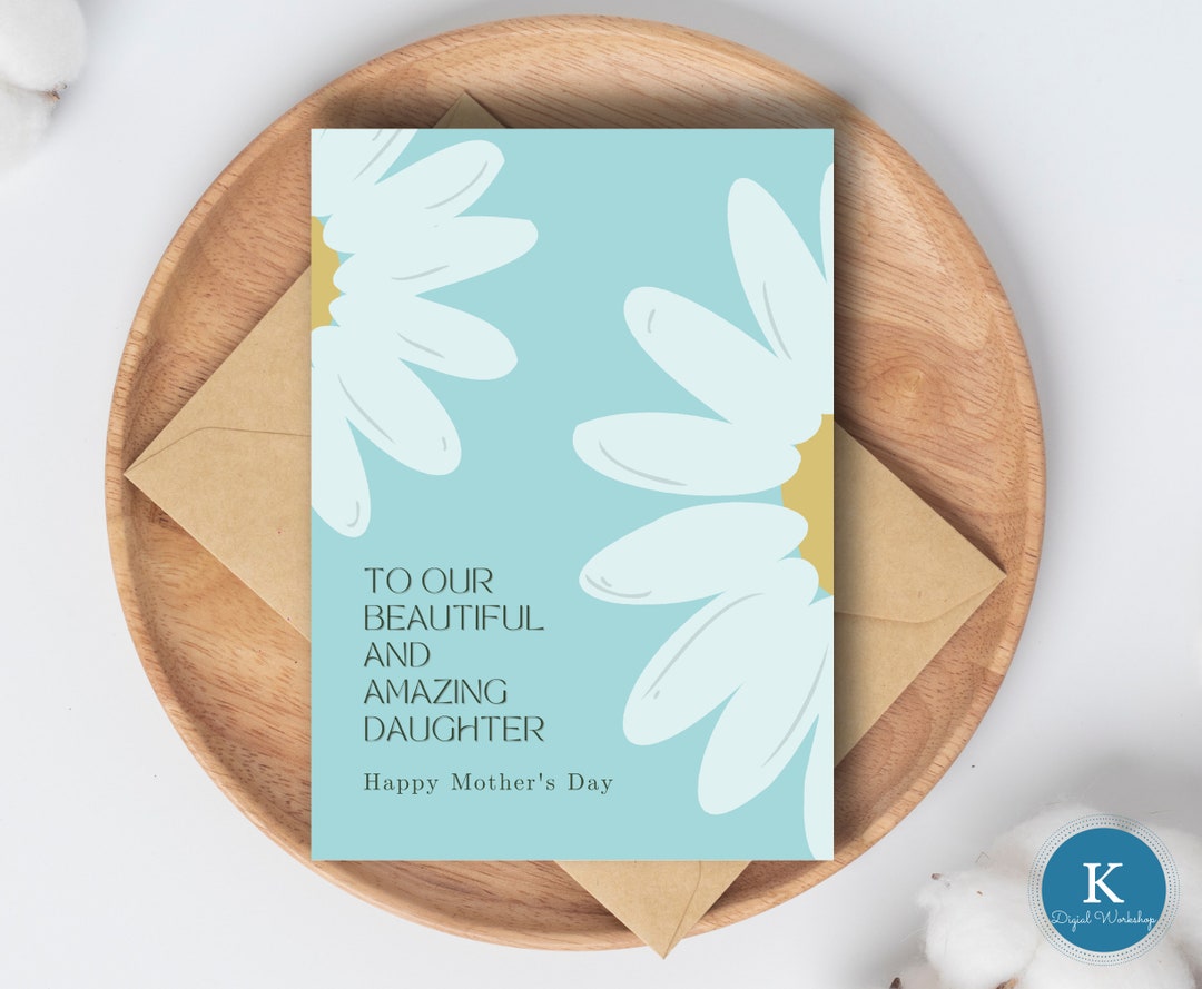Happy Mother S Day Card For Daughter Instant Download Printable Mother