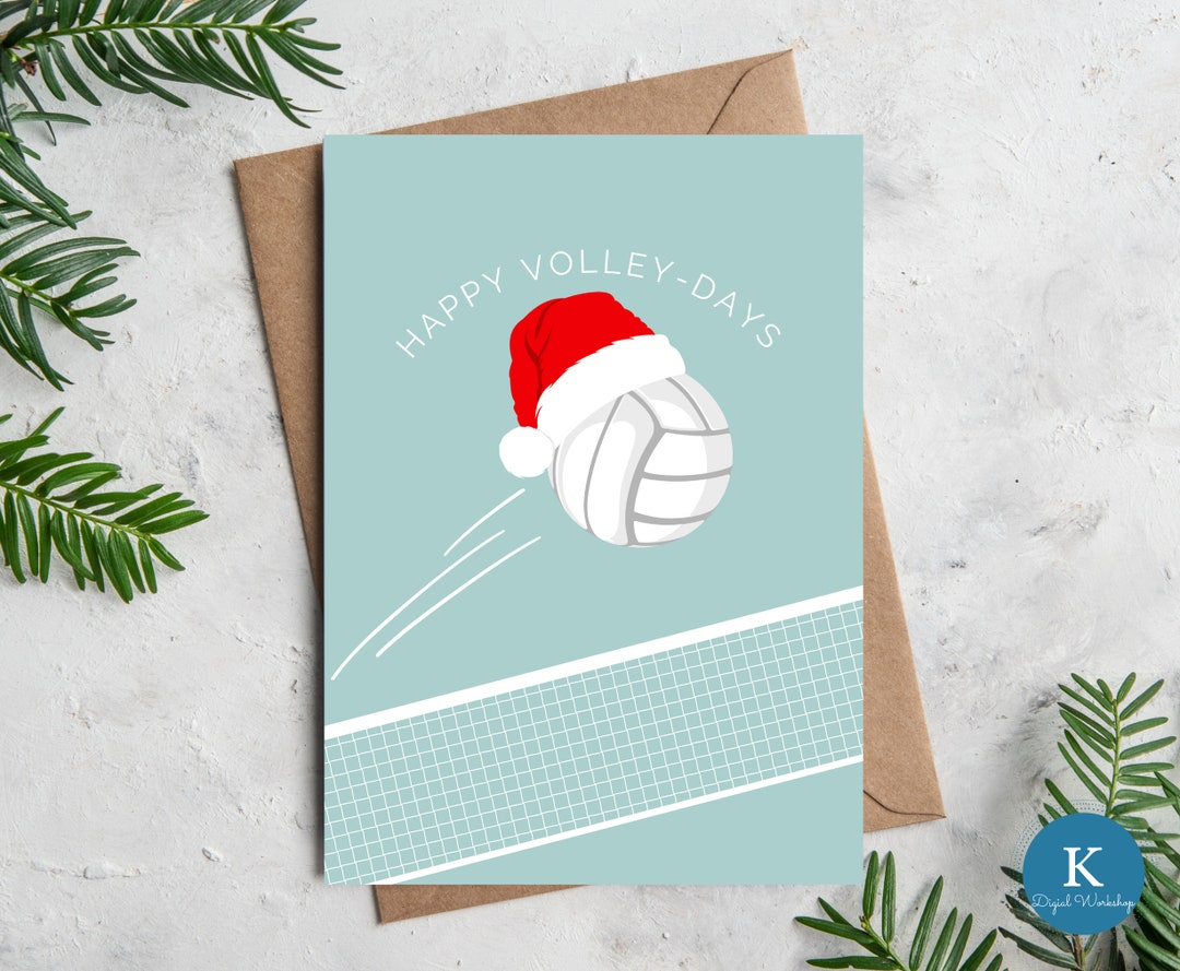 Volleyball Christmas Card|printable Instant Download Sports Christmas ...