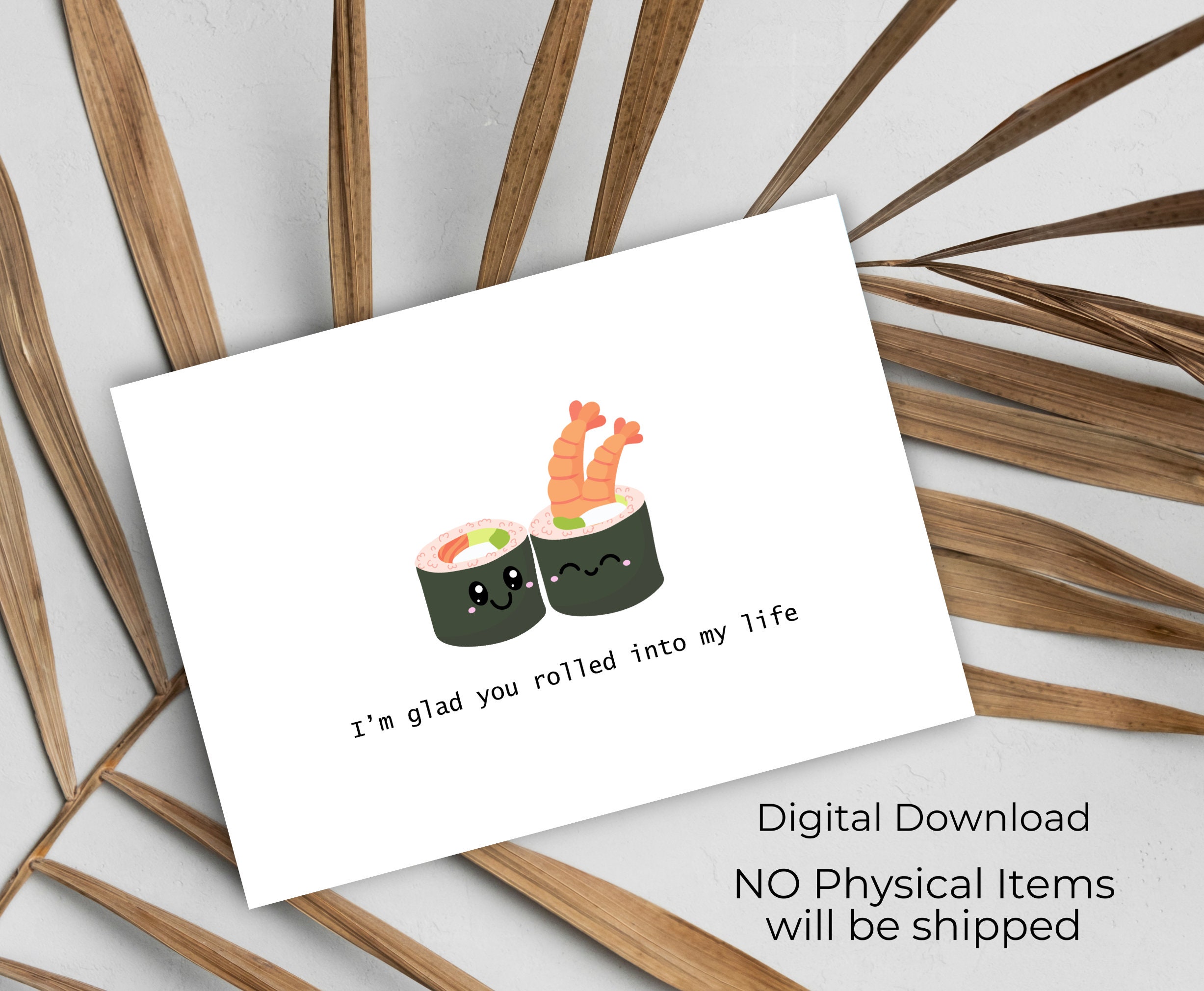 Sushi Anniversary Card|i Love You Card|sushi Valentines Day Card ...