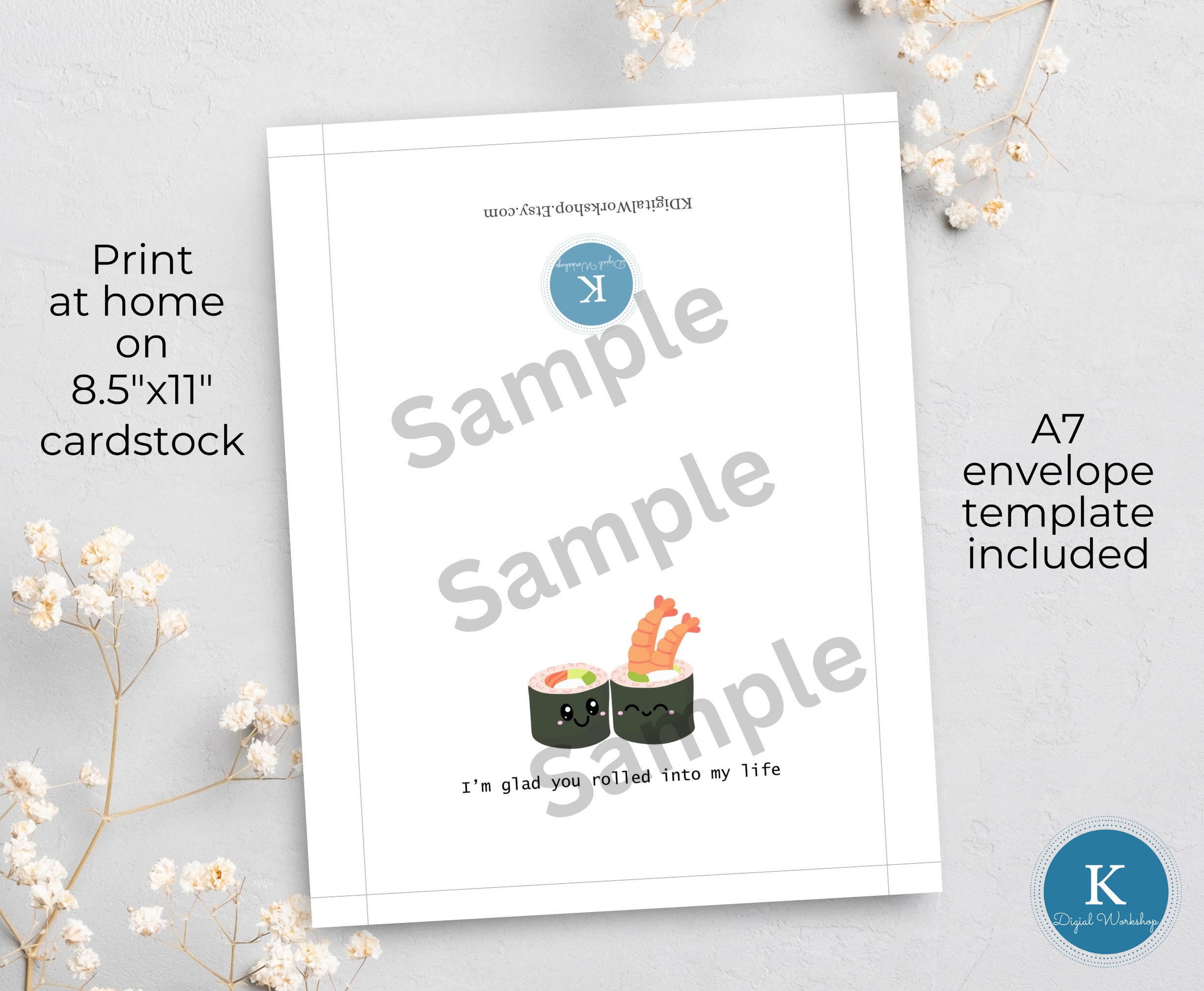 Sushi Anniversary Card|i Love You Card|sushi Valentines Day Card ...