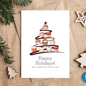 Sushi Christmas Tree Christmas Pun Card|printable Instant Download ...