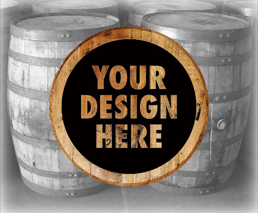 Full Custom Design Whiskey Barrel Head Personalized Gift Oak Barrel ...