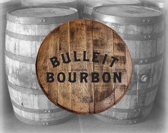 American Bourbon Whiskey Barrel Bar Sign Rustic Decor Aged Oak Barrel ...