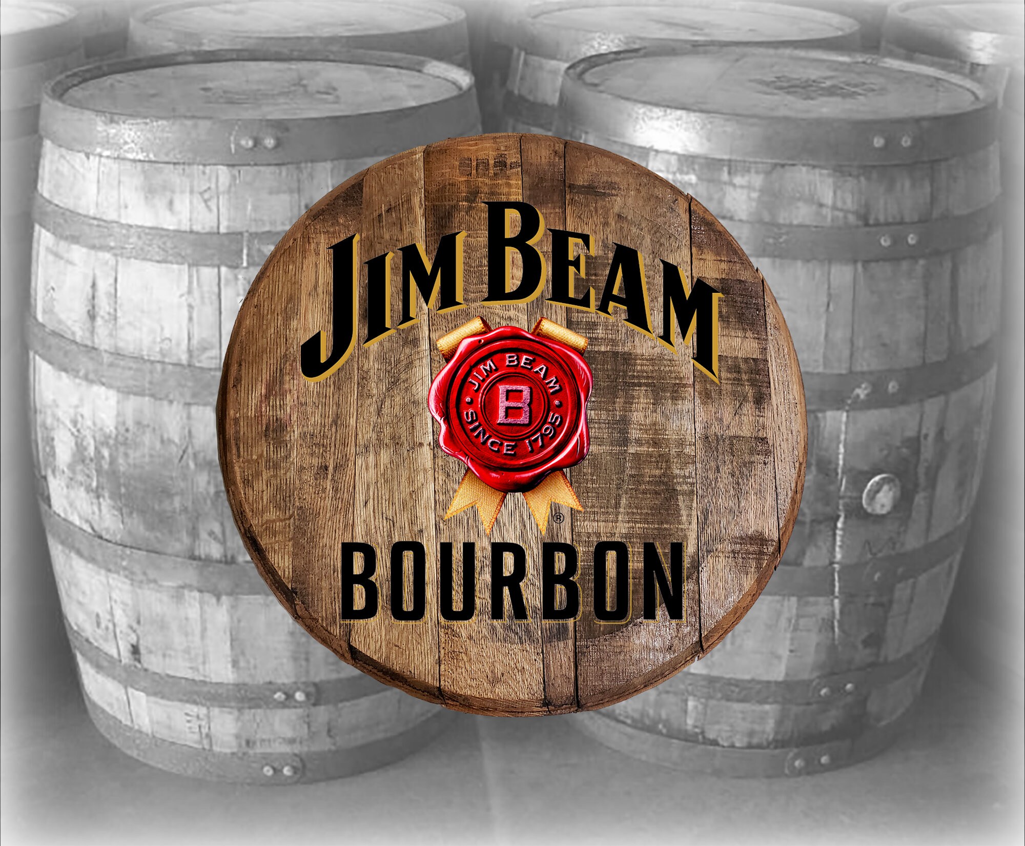 American Bourbon Whiskey Barrel Bar Sign Rustic Decor Aged - Etsy