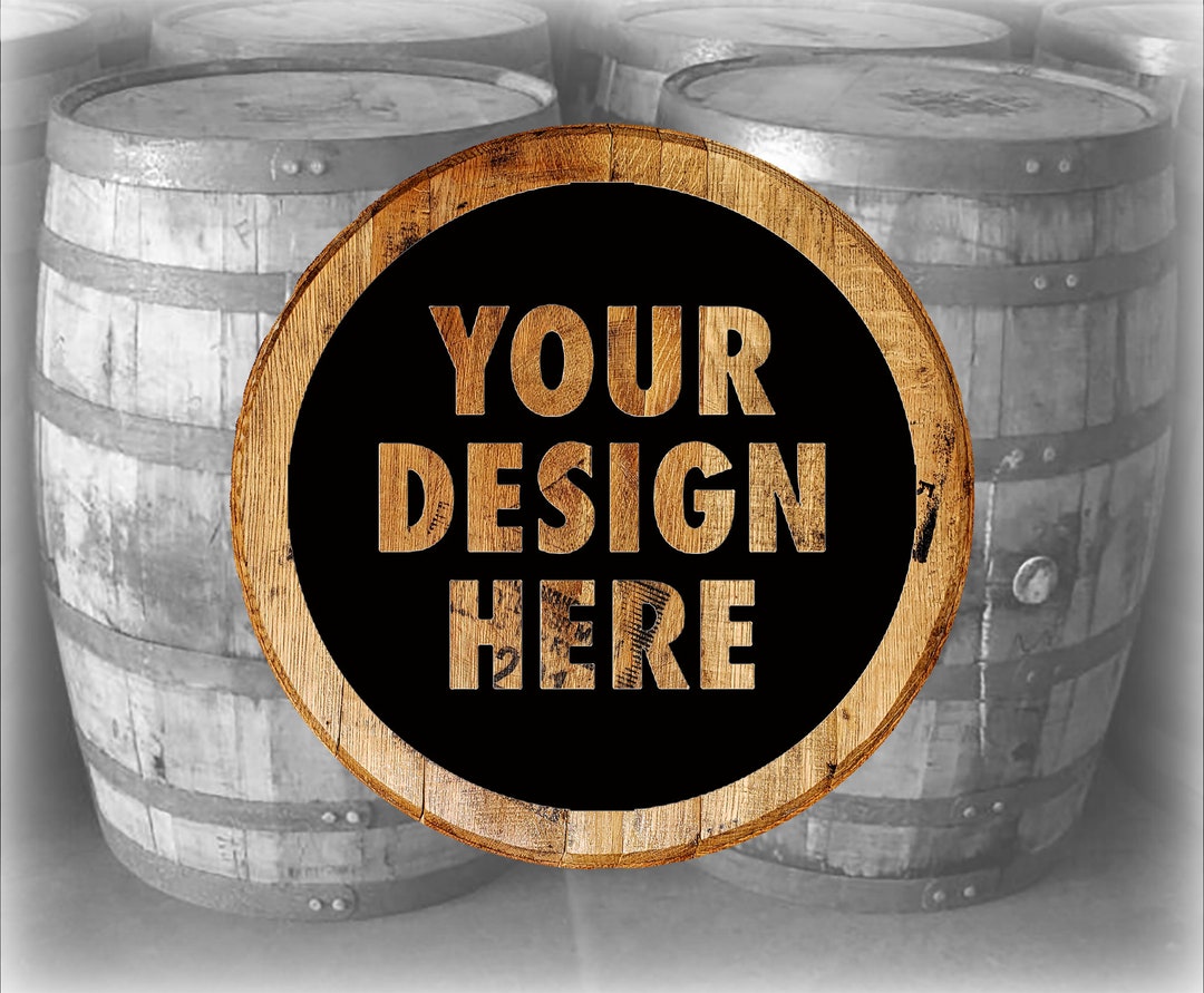 Full Custom Design Whiskey Barrel Head Personalized Printed Rustic ...