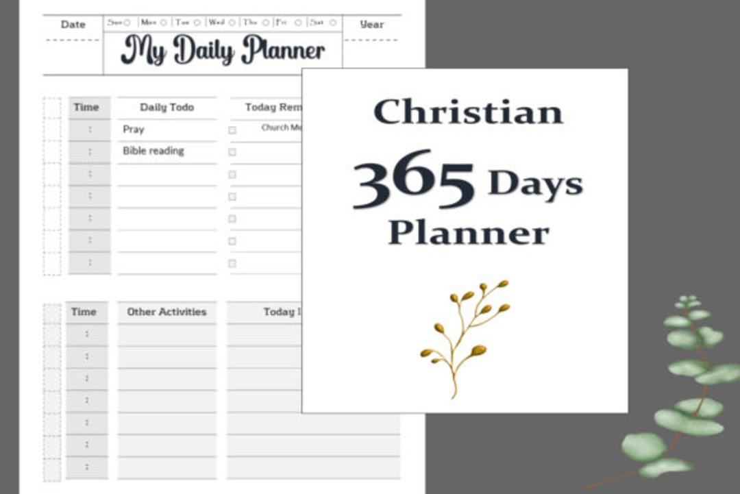 Christian Yearly Planner, Christian Minimalist Daily Planner, Editable ...