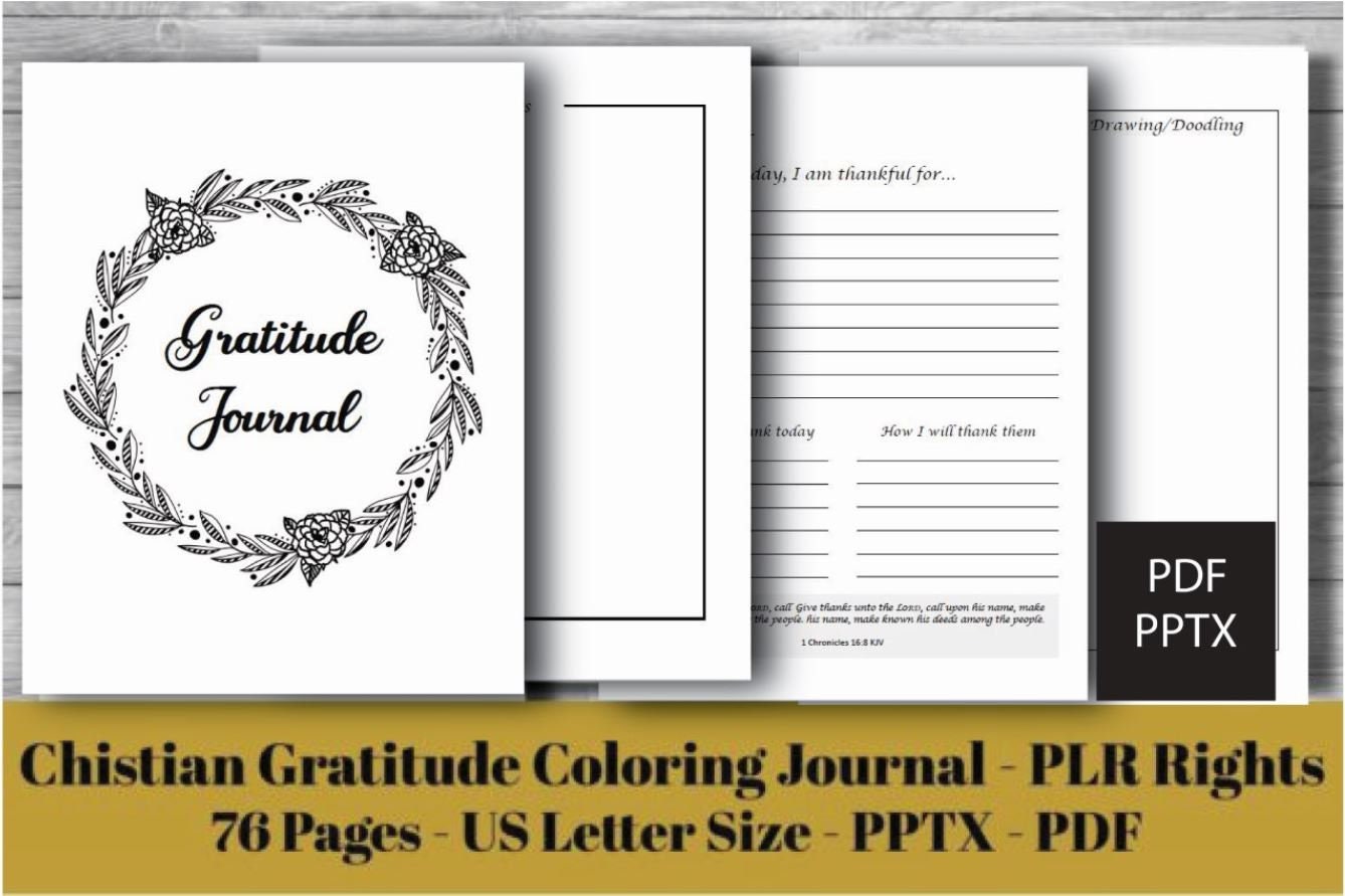 Christian Gratitude Coloring Journal, Christian Minimalist Gratitude ...