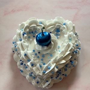 Faux Blue Cherry Heart Cake/fake Cake - Etsy