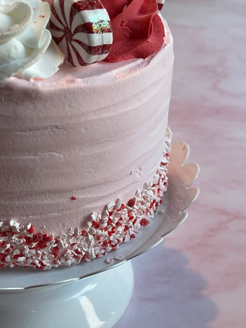 Pink Peppermint Faux Christmas Cake/fake Cake - Etsy
