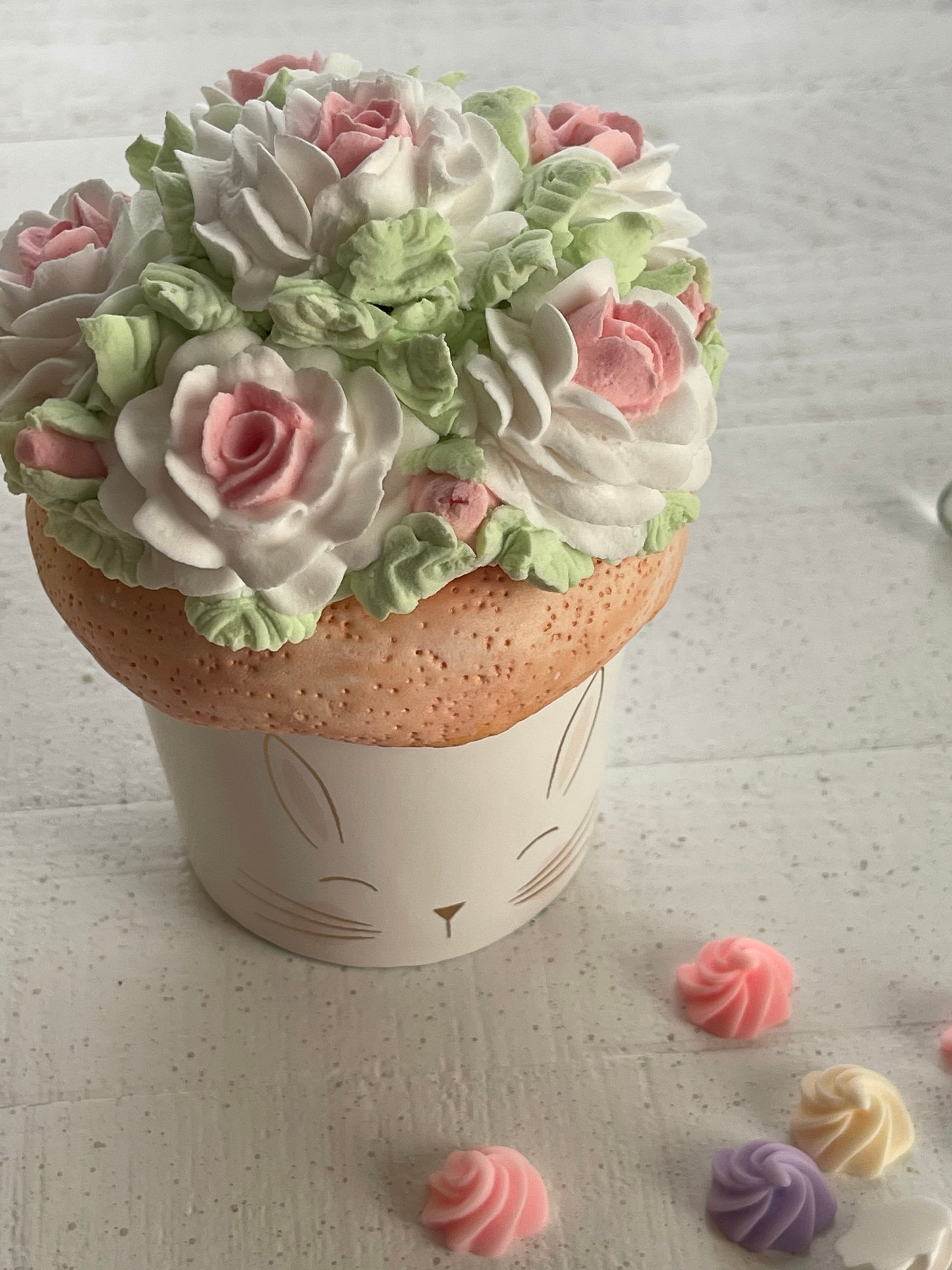 Faux Bunny Rose Jumbo Cupcake Container - Etsy